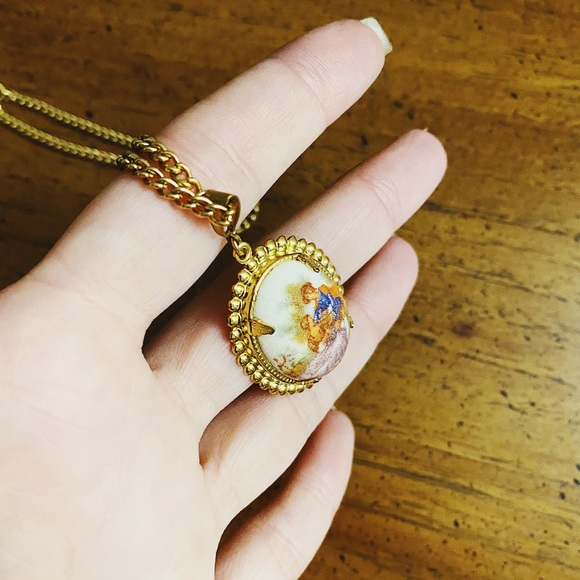 Vintage | Jewelry | Vintage Victorian Scene Pendant Necklace | Poshmark